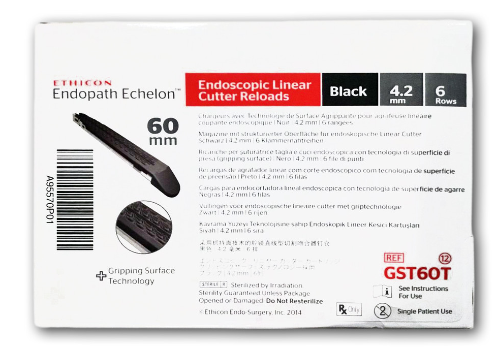 Ethicon Echelon Flex GST60T System 60 mm Reload, Black, 60mm x 4.2mm, — Victori Medical