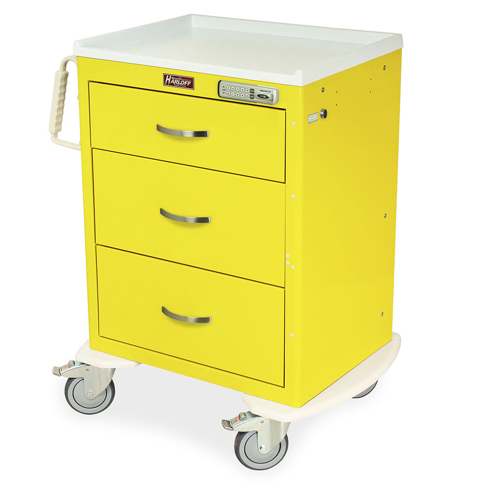 Harloff M-Series Short Isolation Cart, Medium Width, Three Drawers, E ...