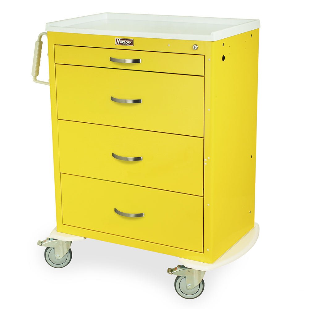 Harloff M-Series Tall Isolation Cart, Standard Width, Four Drawers, St ...
