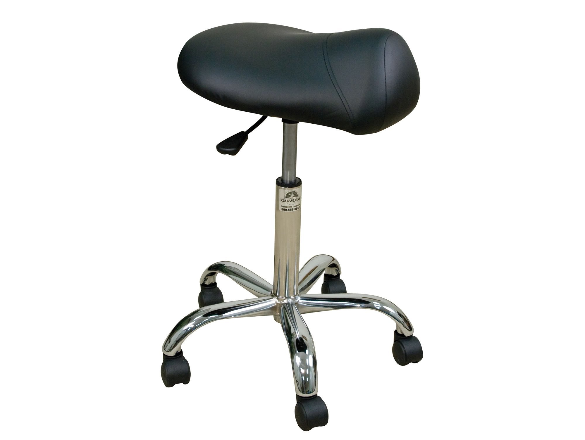 Oakworks Premium Stool with Saddle Seat — Victori Medical