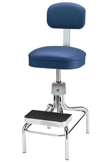 Pedigo Adjustable Chrome Deluxe Lab Stool - Victori Medical