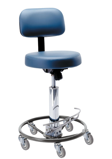 Pedigo Hydraulic Surgeons Stool With Backrest — Victori Medical