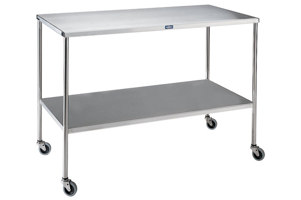 Pedigo Stainless Steel Instrument Table with Shelf - Victori Medical